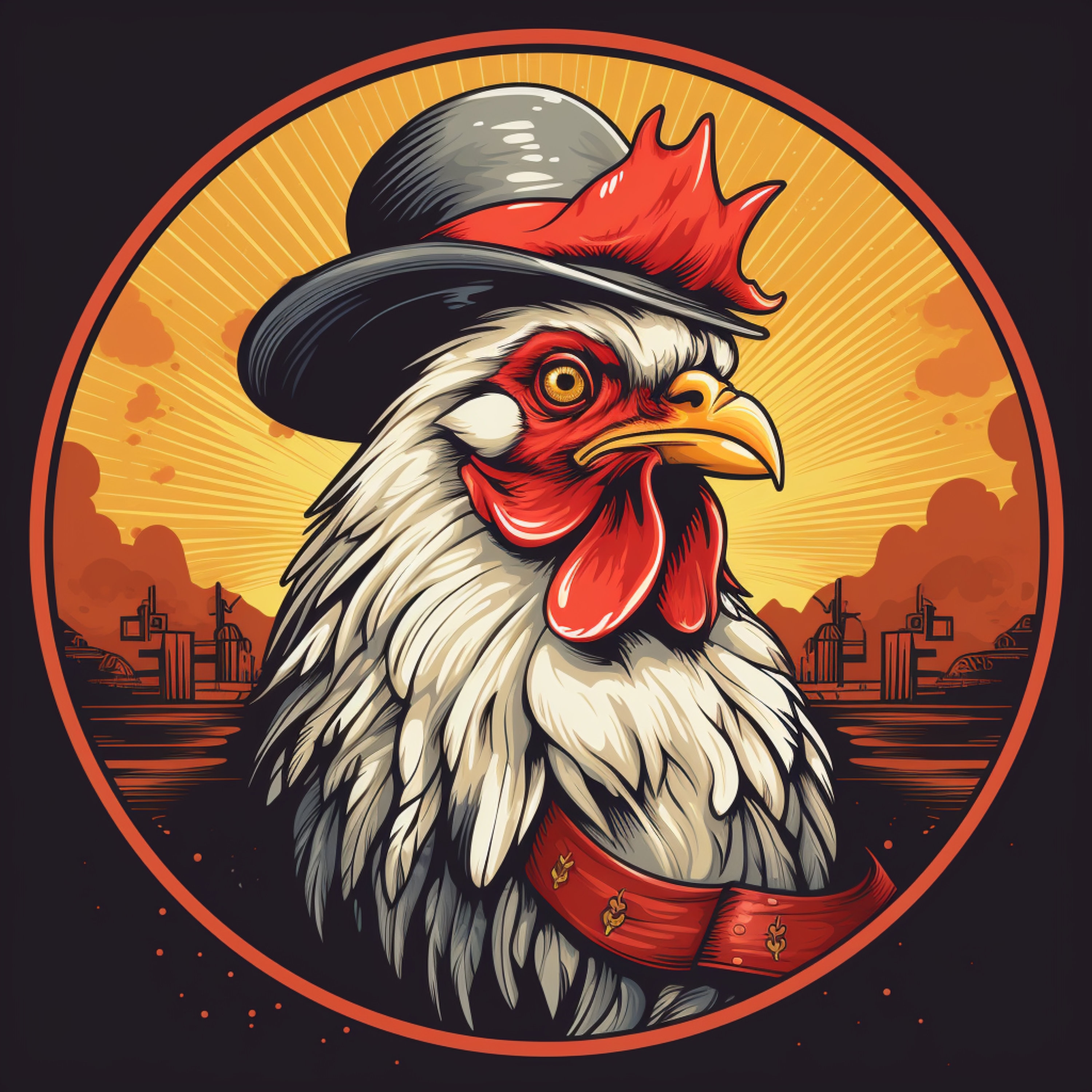 TWENTY THREE Vintage Steampunk Style Rooster Duck Wall Art, Colorful ...