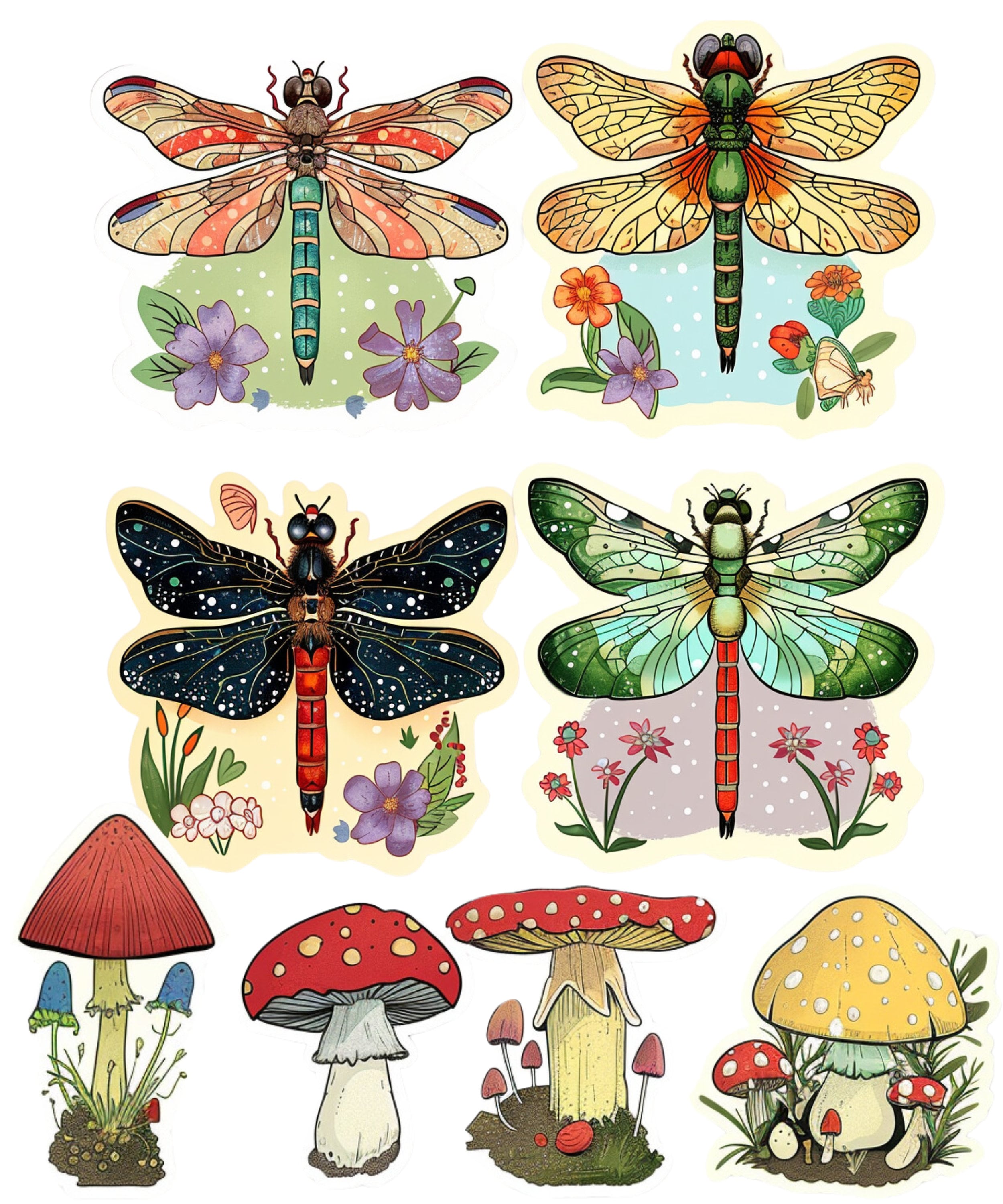 20 Sheets, Digital Download, Cute Frog Stickers, Whimsical Frog Decals ...