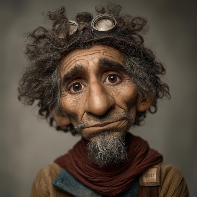 Weird Man Character Art: Whimsical Portrait PNG Bundle (digital ...