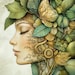 15 Boho Female Portrait Digital Art, Green Artwork Collection, Large ...