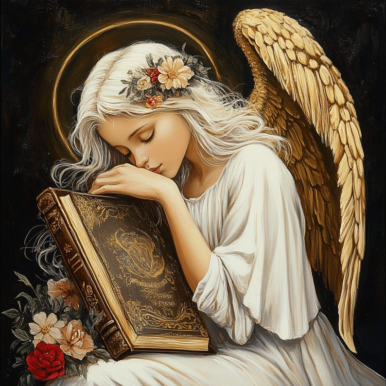 9 Sleeping Angel Poster, Large Square Artwork, Digital Images, Angel ...