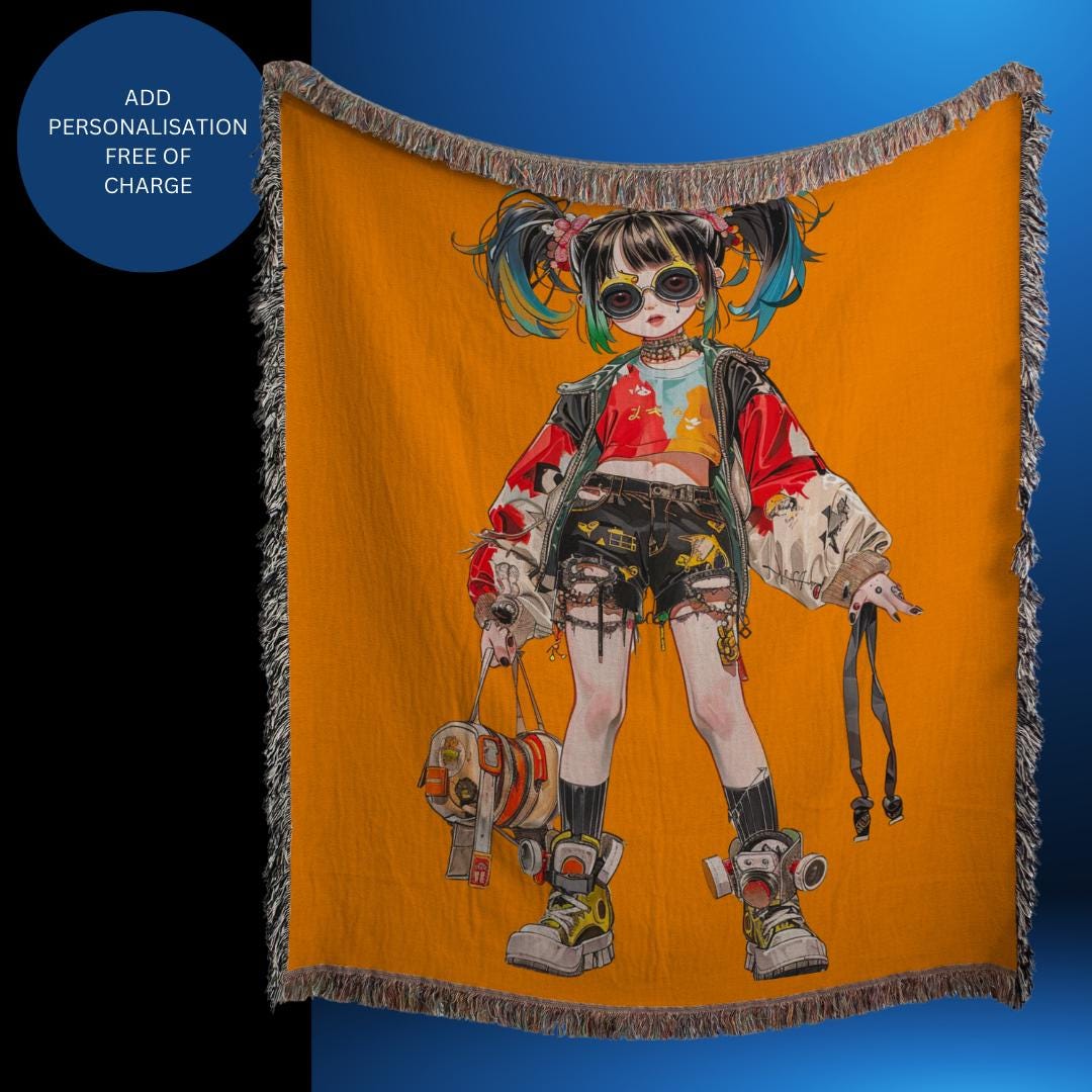 Unique Woven Blanket for Anime Fans, Luxurious Manga Throw, Stylish ...