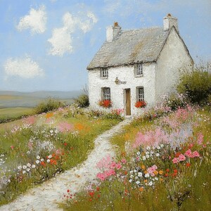 12 Digital Images, Rustic Cottage Wall Art, Wildflower Field Print ...