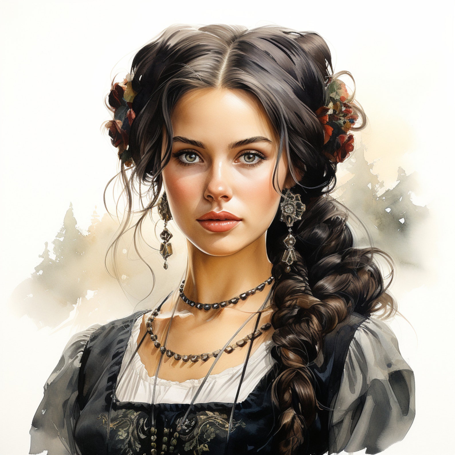 24 Slovakian Female Portraits Wall Art, Vintage Style Women Paintings ...