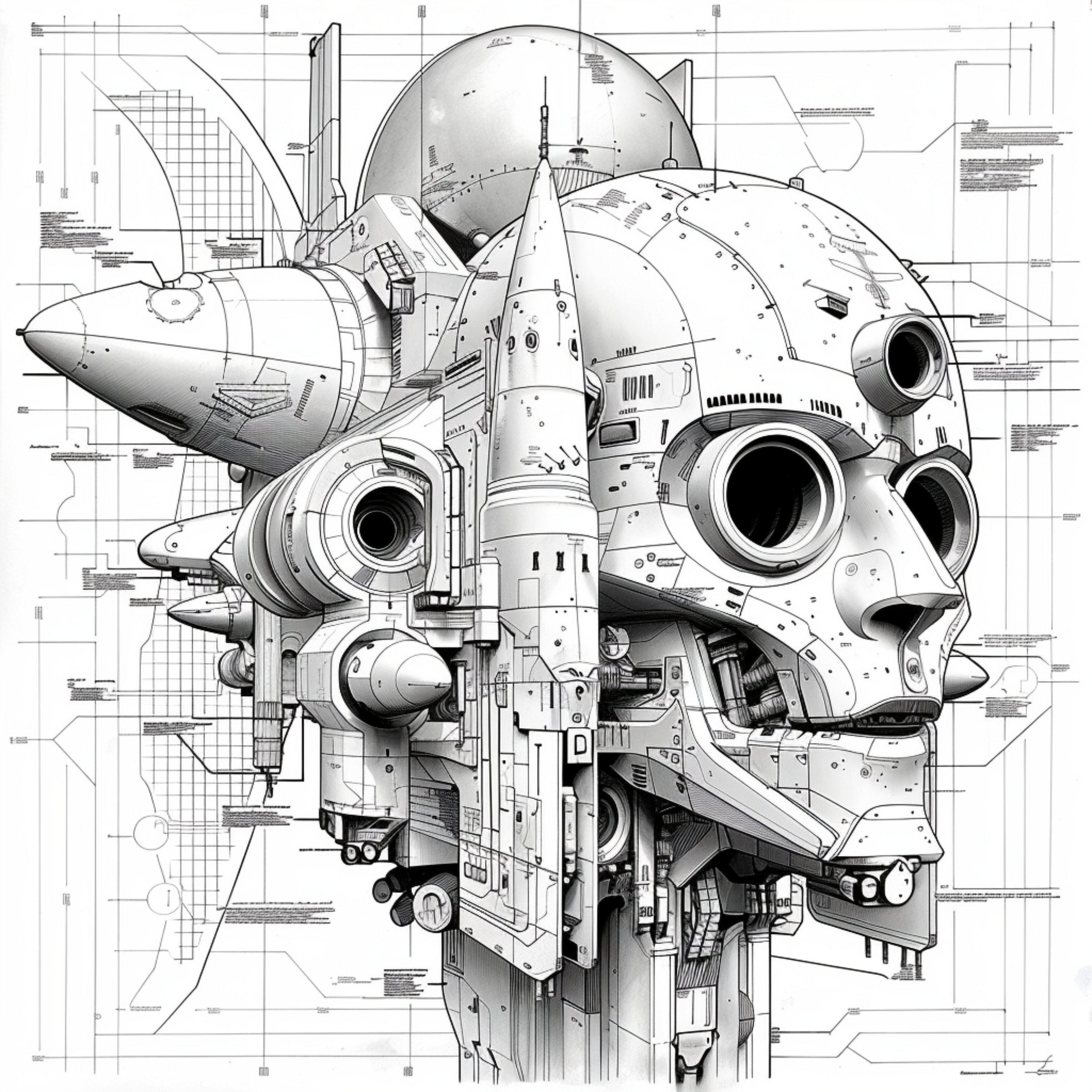 THIRTEEN Futuristic Tech Line Art Digital Images, Modern Sci-fi Art ...
