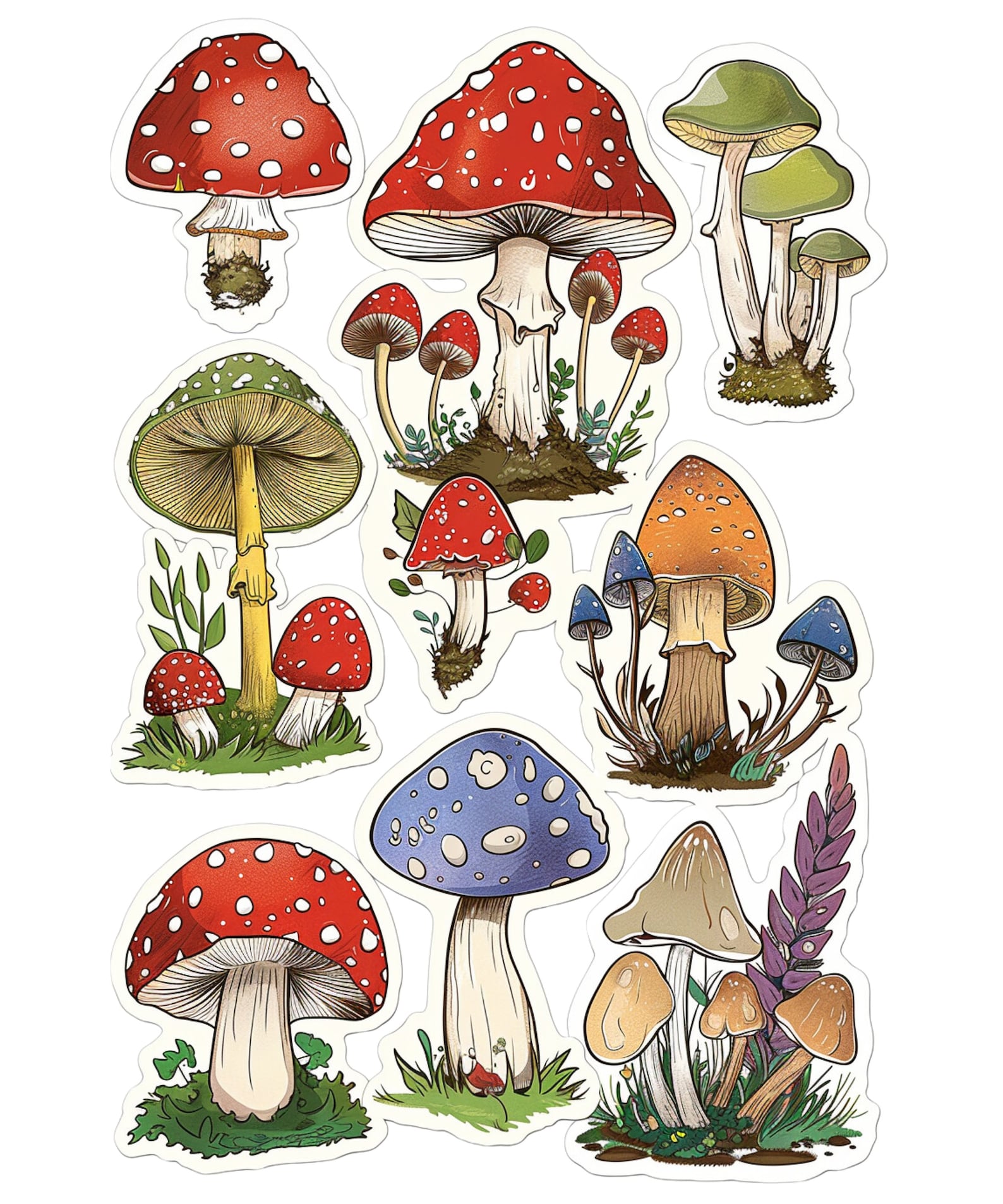 20 Sheets, Digital Download, Cute Frog Stickers, Whimsical Frog Decals ...