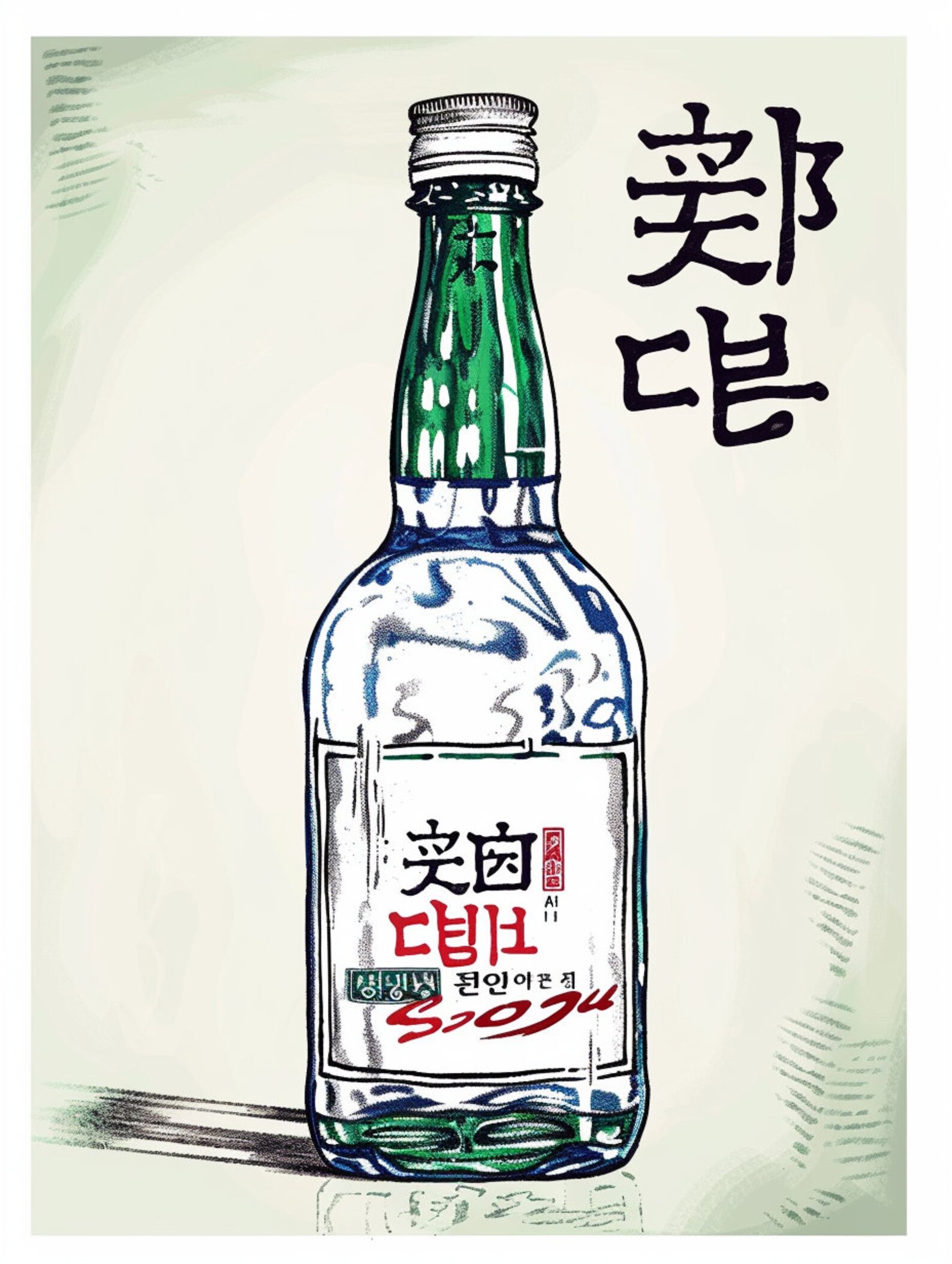 9 Vintage Soju Bottle Poster Set, Korean Alcohol Wall Art, Retro Bar ...
