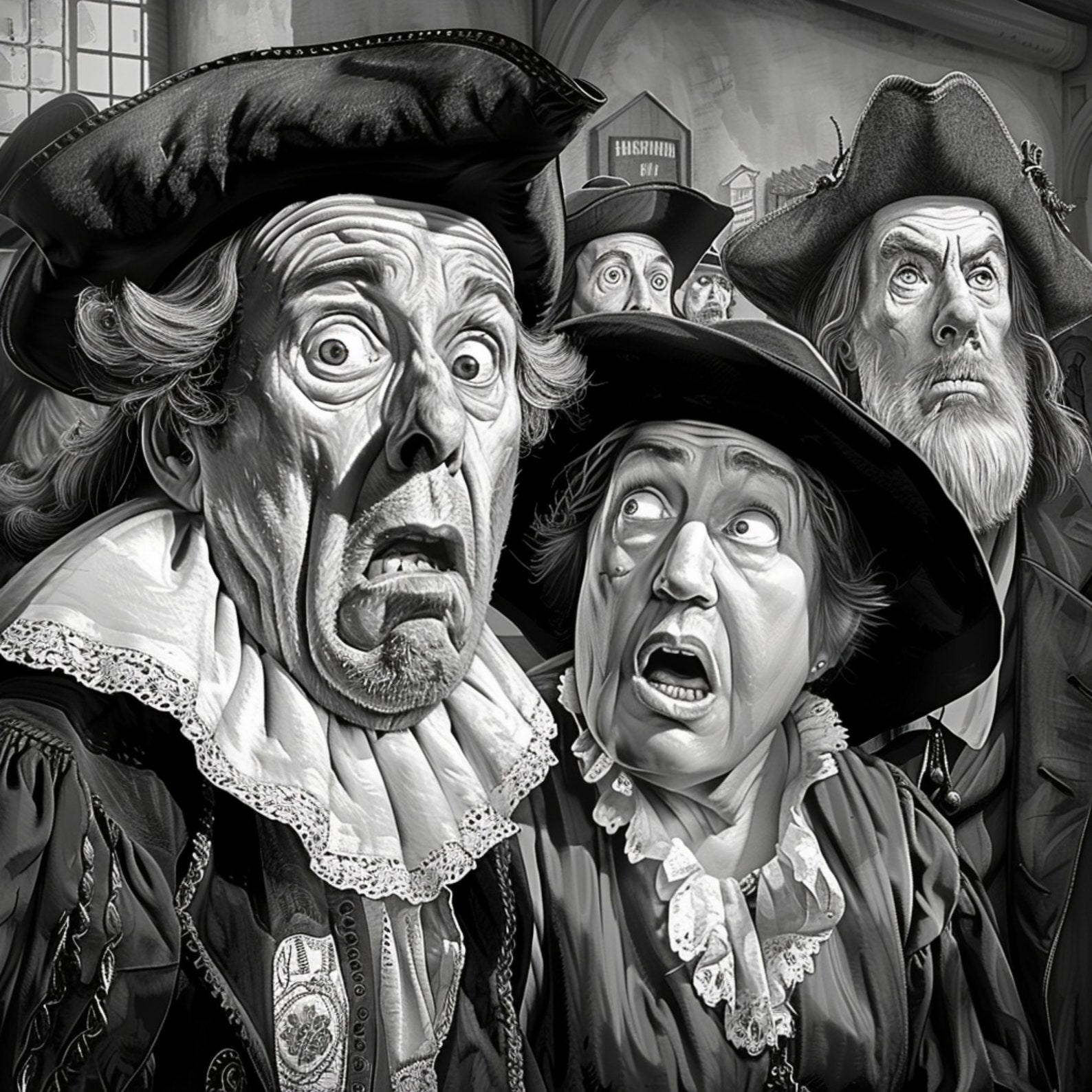 TEN Halloween Witch Trial Scene Digital Art, Salem Witch Trials ...