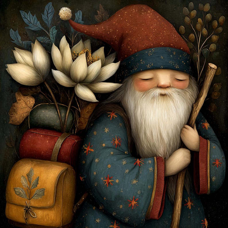 26 Nordic Santa Portraits, Scandinavian Christmas Art, Cozy Winter ...