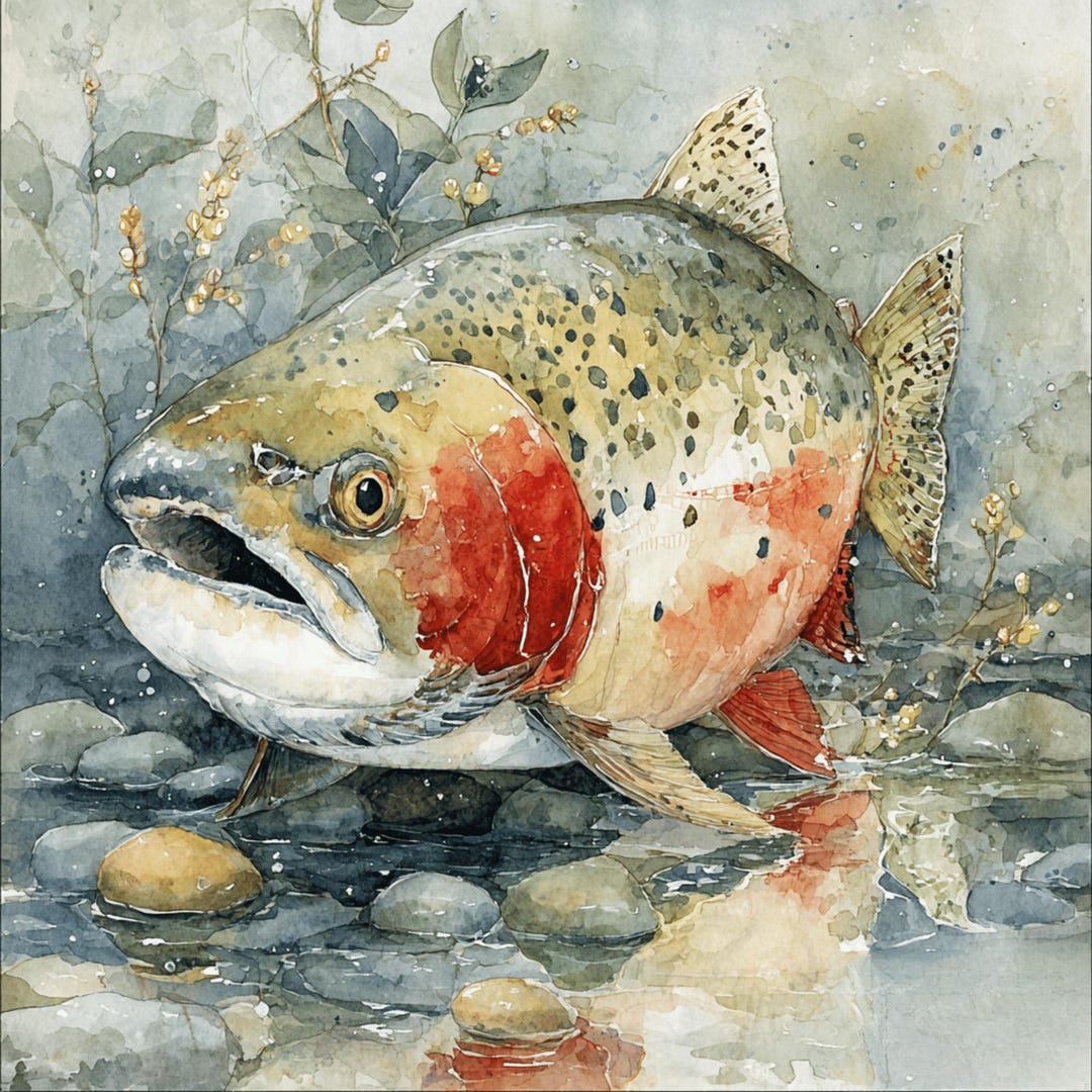 35 Watercolor Fish Wall Art Bundle for DIY Decor, Fishing Room Art ...