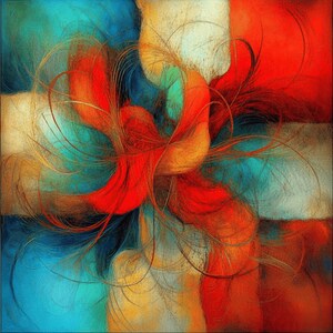 12 Abstract Vibrant Primary Colors Digital Prints Set, Modern Wall Art ...