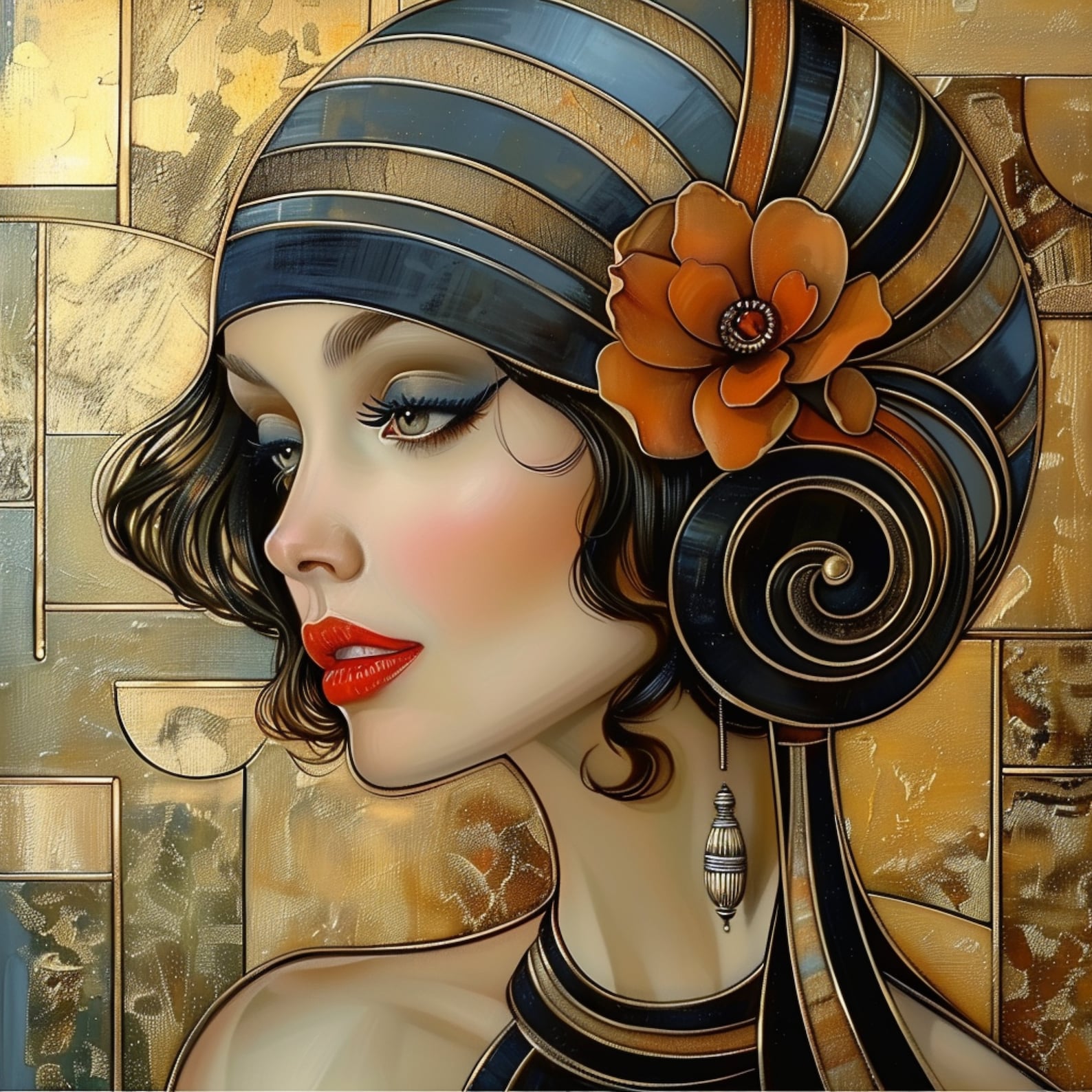 THIRTEEN Art Deco Female Portraits, Vintage Digital Art, Instant ...