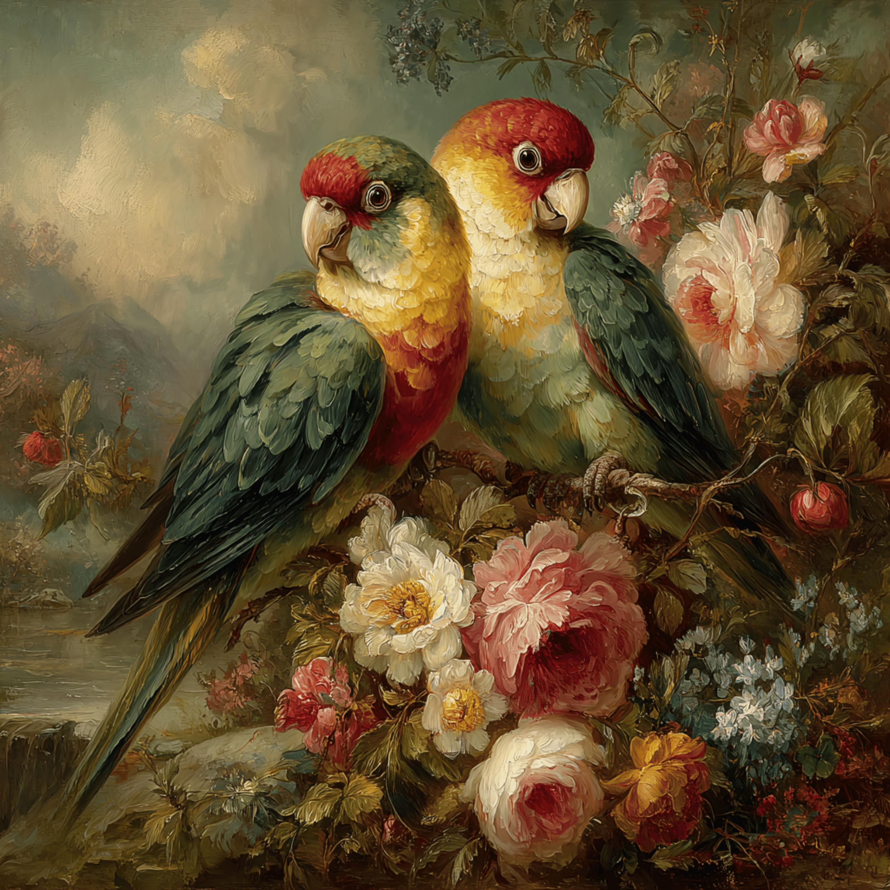 15 Colorful Parrot Portraits Digital Wall Art, Tropical Bird Paintings ...