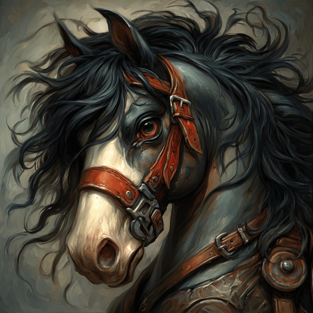 20 Majestic Horse Portrait Digital Art Set, Equestrian Wall Decor ...