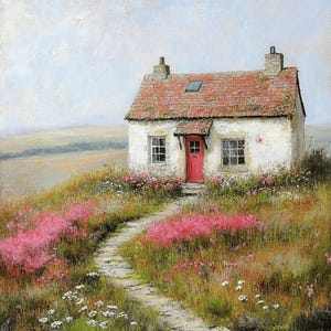 12 Digital Images, Rustic Cottage Wall Art, Wildflower Field Print ...