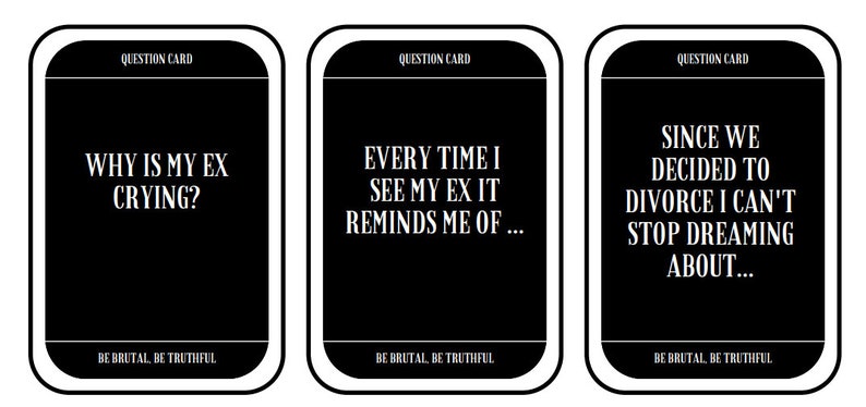 Cards Against Divorce Dark Humour, Funny Break up Game, Rude Divorcee ...