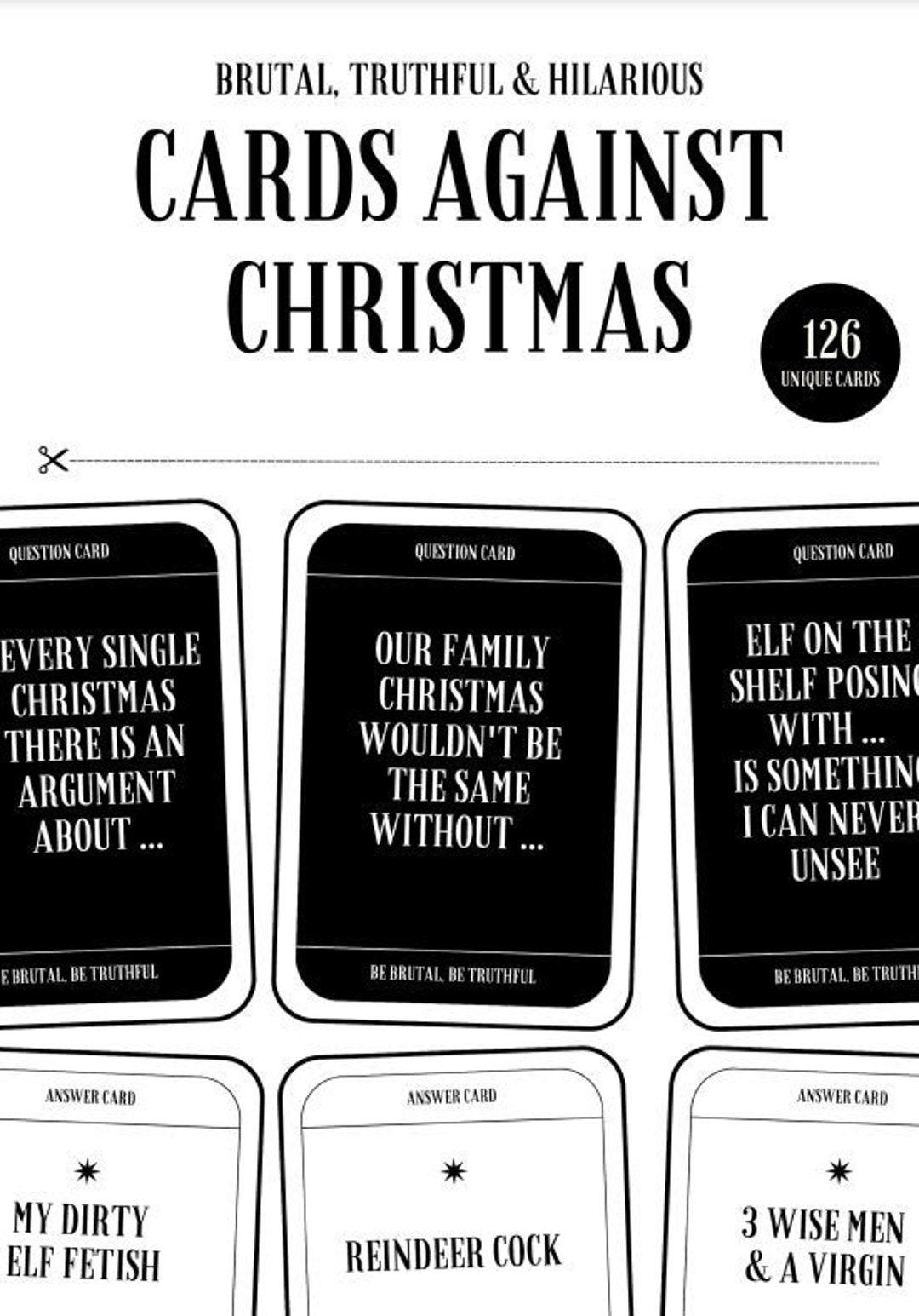 Cards Against Christmas - Dark Humour, Funny Seasonal Game, Rude ...
