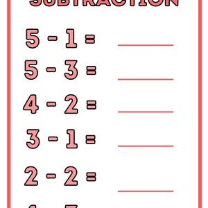 Sum | Subtract | Numbers | Simple Math - Etsy