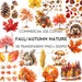 Fall Watercolor Clipart, 38 PNG Clip Art, Autumn Leaves & Trees ...
