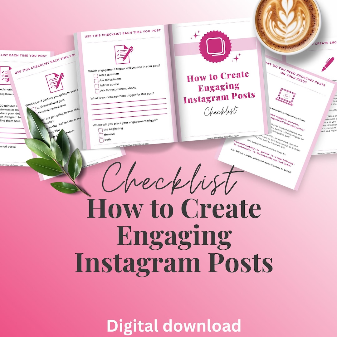 Instagram Checklist, Social Media Resource, How to Create Engaging ...