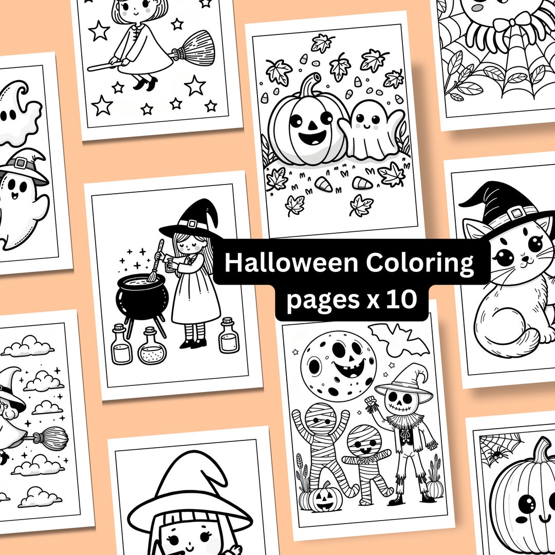 Halloween Coloring Pages for Kids, Cute Halloween Coloring Sheets ...