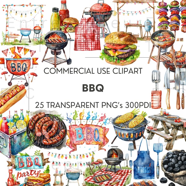 Beach Bbq Clip Art - Etsy