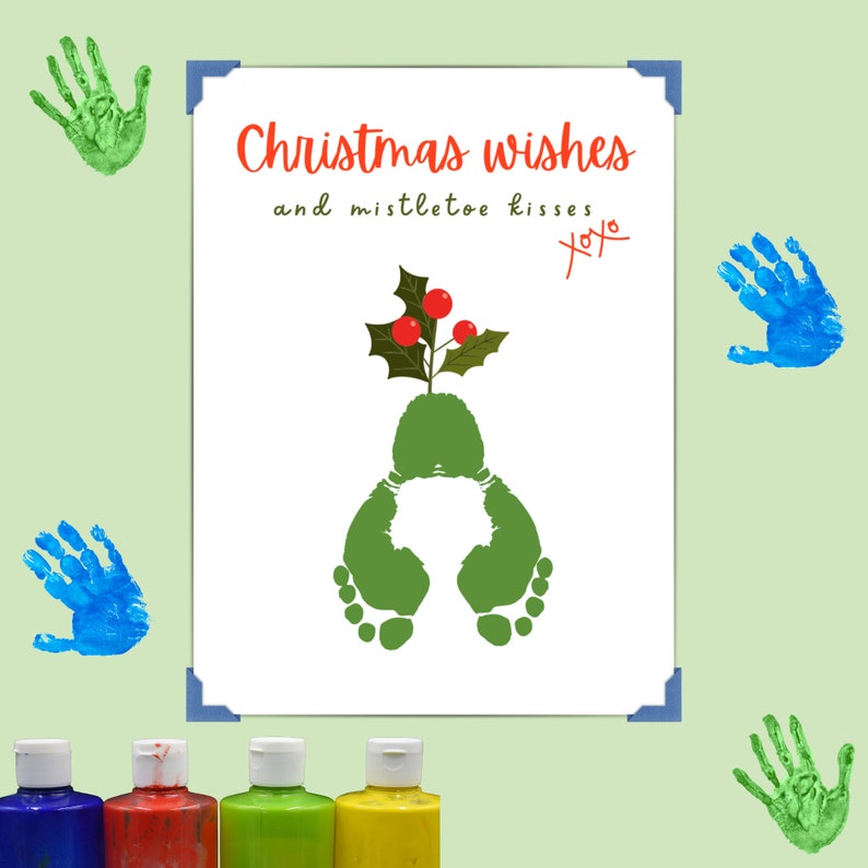 Christmas Handprint Footprint Art Craft Set of 3, Christmas Gift for ...