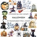 Halloween Watercolor Clipart, 39 PNG Clip Art Cute Spooky Images, Witch ...