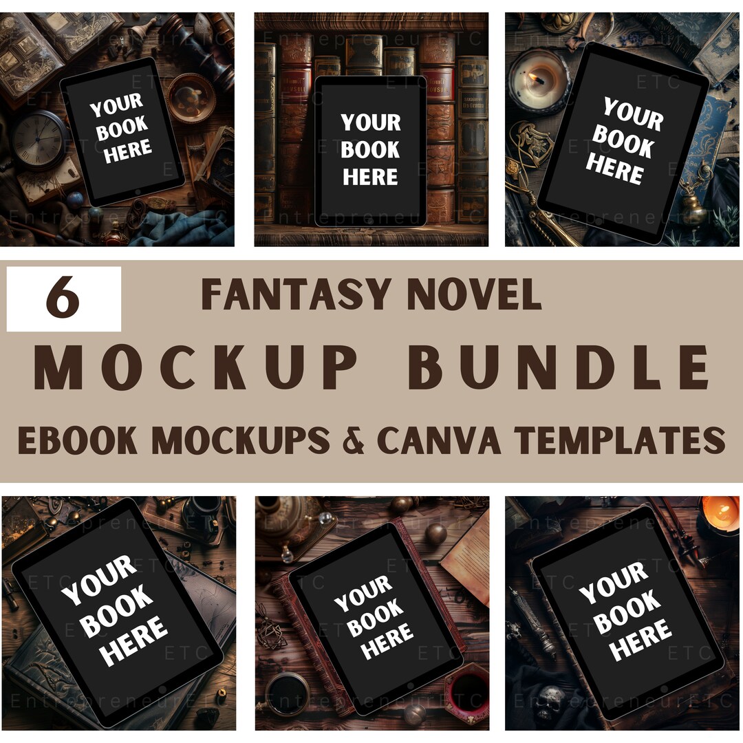 Ebook Mockup Bundle Fantasy Novel, Set of 6, Bookstagram, Blank iPad ...