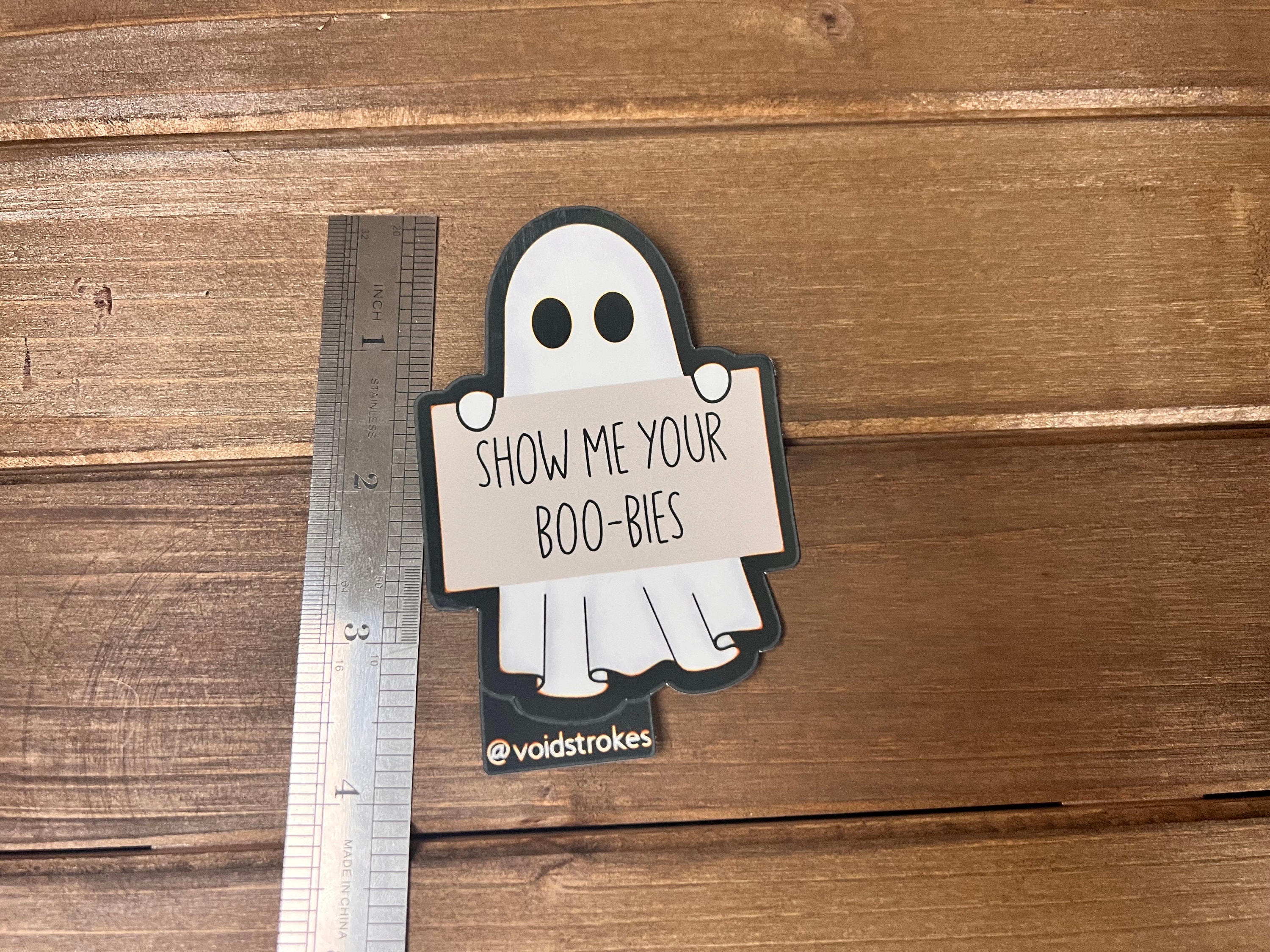 Show Me Your Boo-bies Ghost Sticker // Customizable Options // Matte or ...