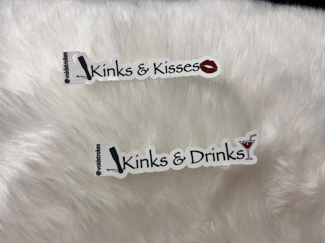 Bdsm Stickers // Kinks and Drinks // Kinks and Kisses // - Etsy