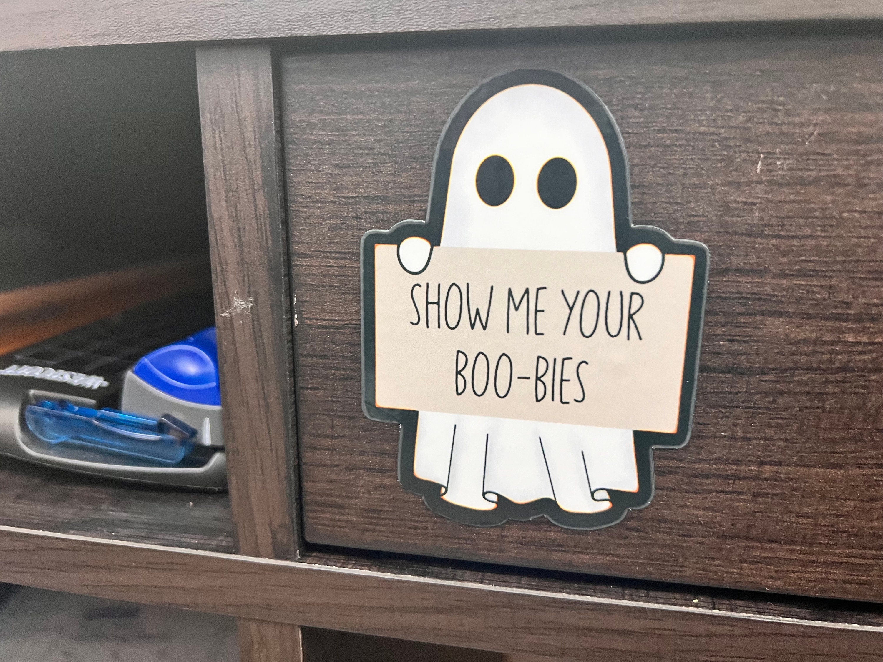 Show Me Your Boo-bies Ghost Sticker // Customizable Options // Matte or Glossy // Easy Peel ...