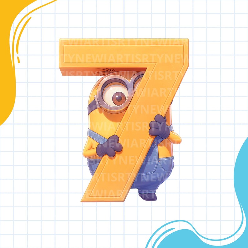 Minions Numbers Clipart: 0-9 PNG, Birthday Party Designs (digital ...
