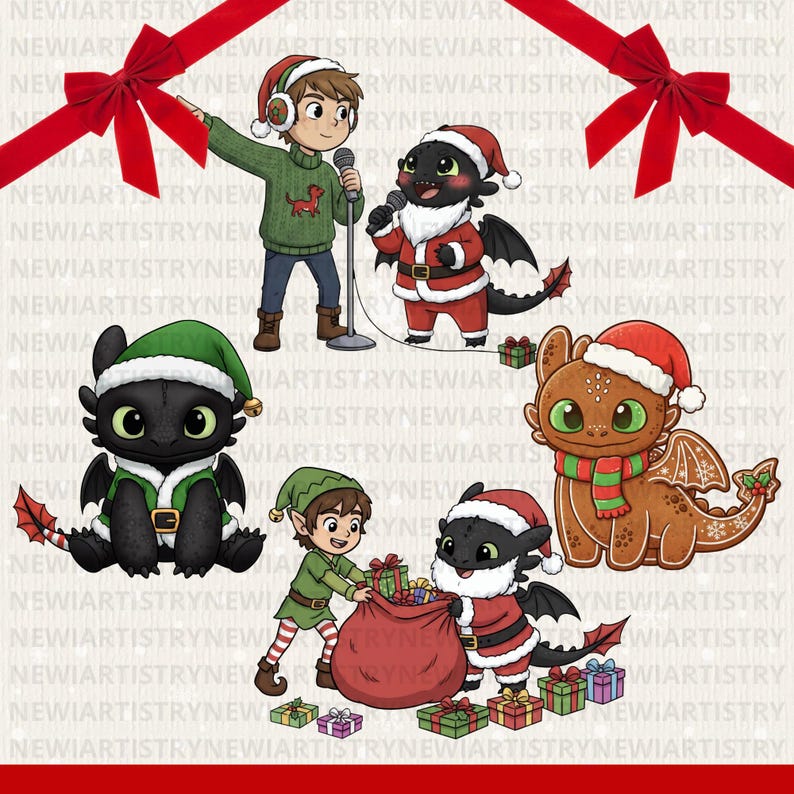 Toothless Christmas Clipart: How to Train Your Dragon PNG Designs ...