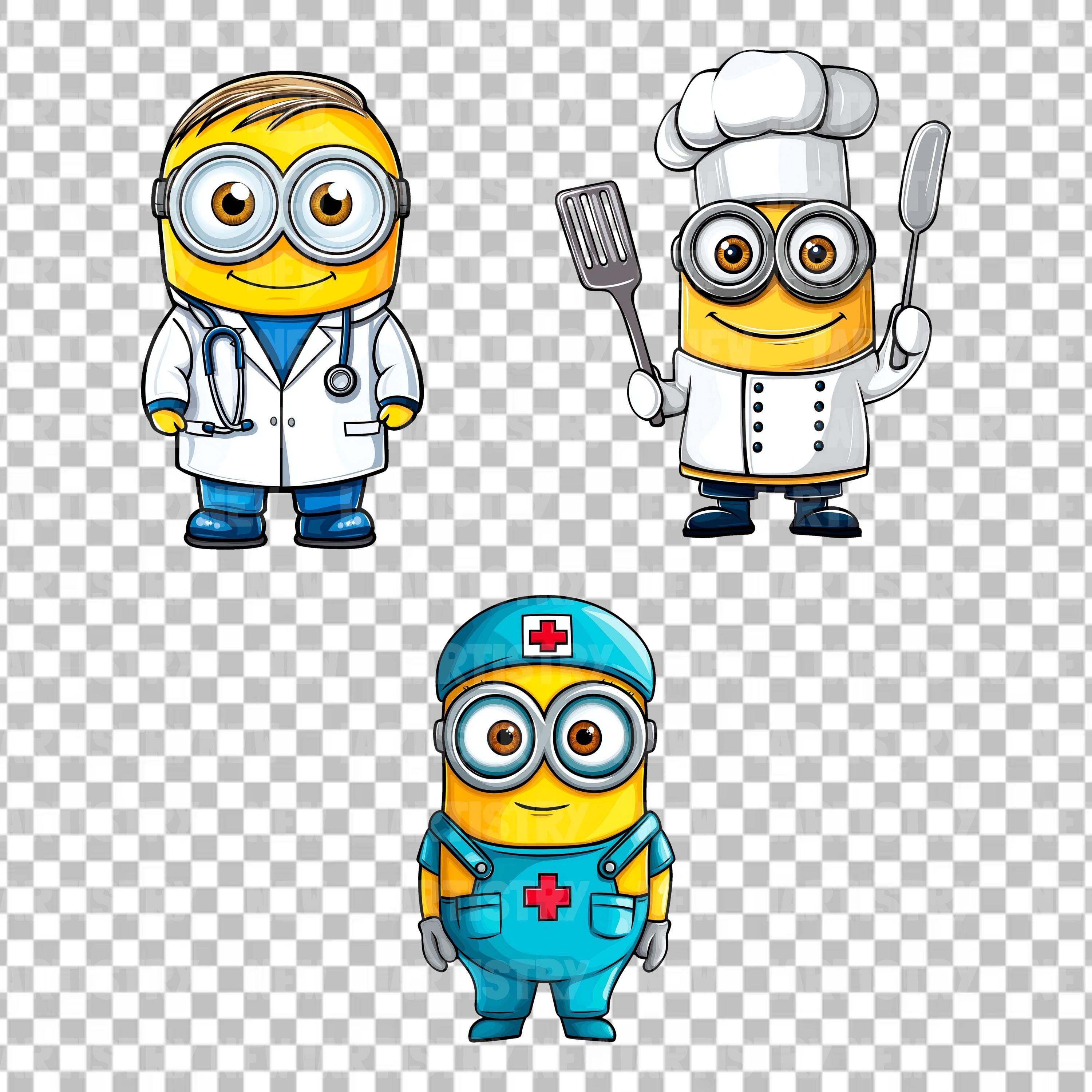 Minions in 10 Professions PNG Minion Clipart for T-shirts, Mugs ...
