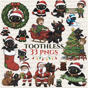 Toothless Christmas Clipart: How to Train Your Dragon PNG Designs ...
