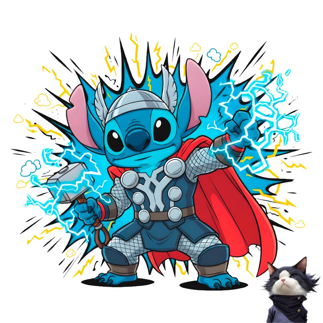 Stitch as Thor PNG, Lilo and Stitch Superhero (digital Download) - Etsy