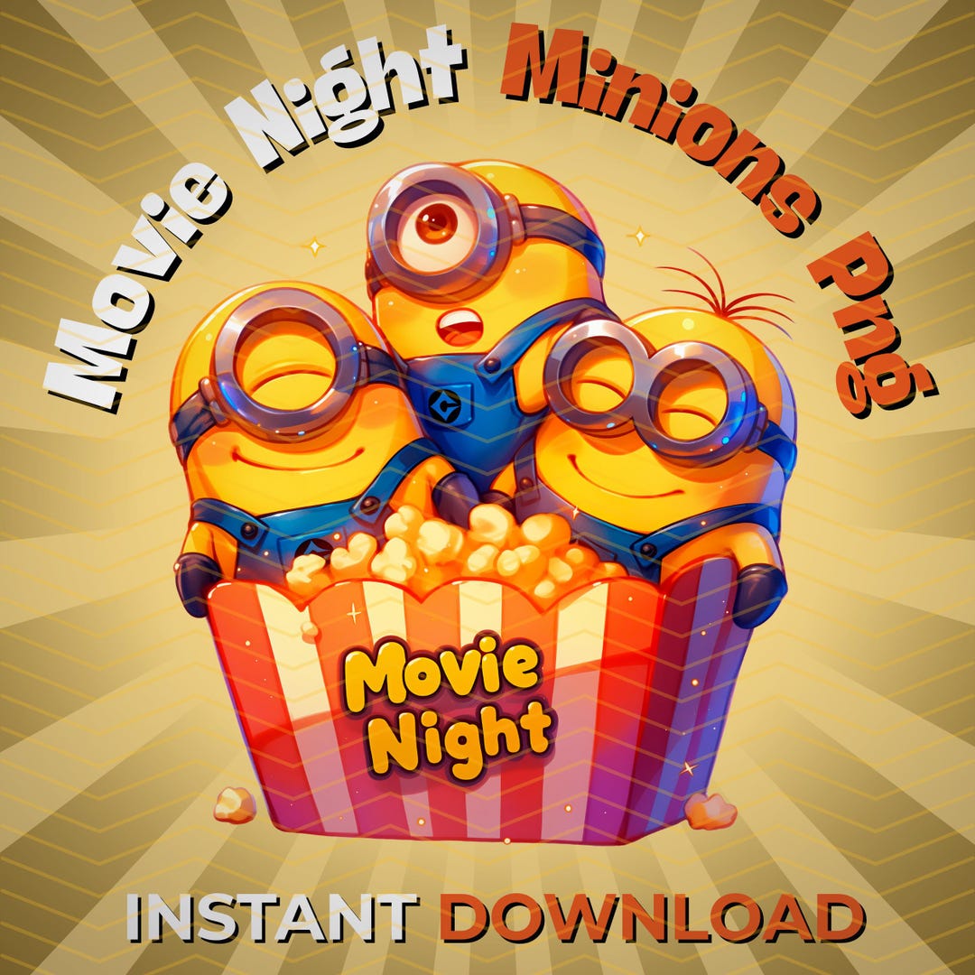 Minions Movie Night PNG | Minions Clipart | Despicable Me PNG ...