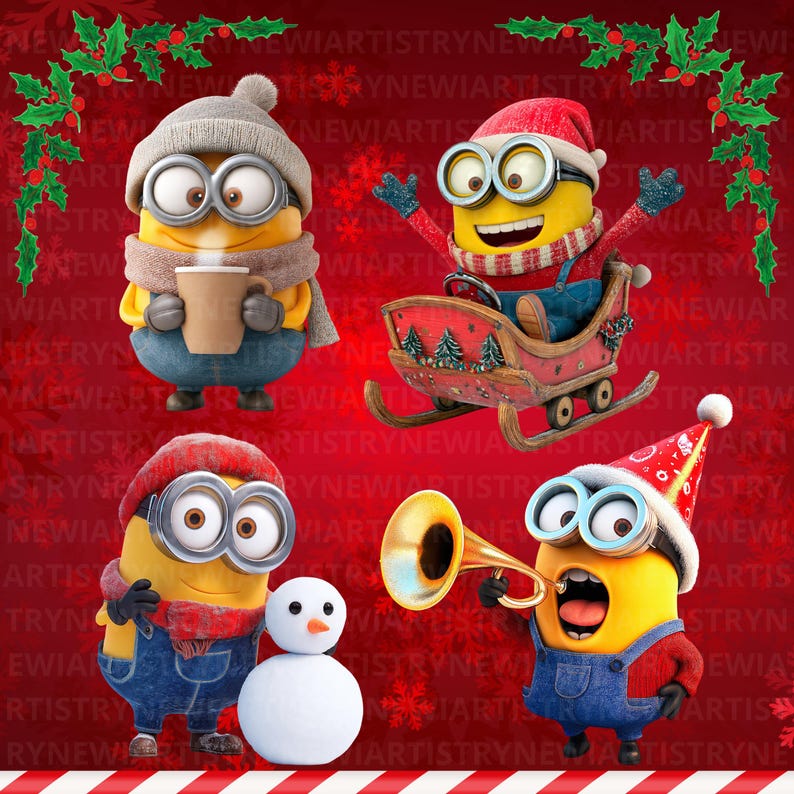30 PNG Bundle Pack Minions Christmas | Minions PNG Cricut| T-shirt and ...