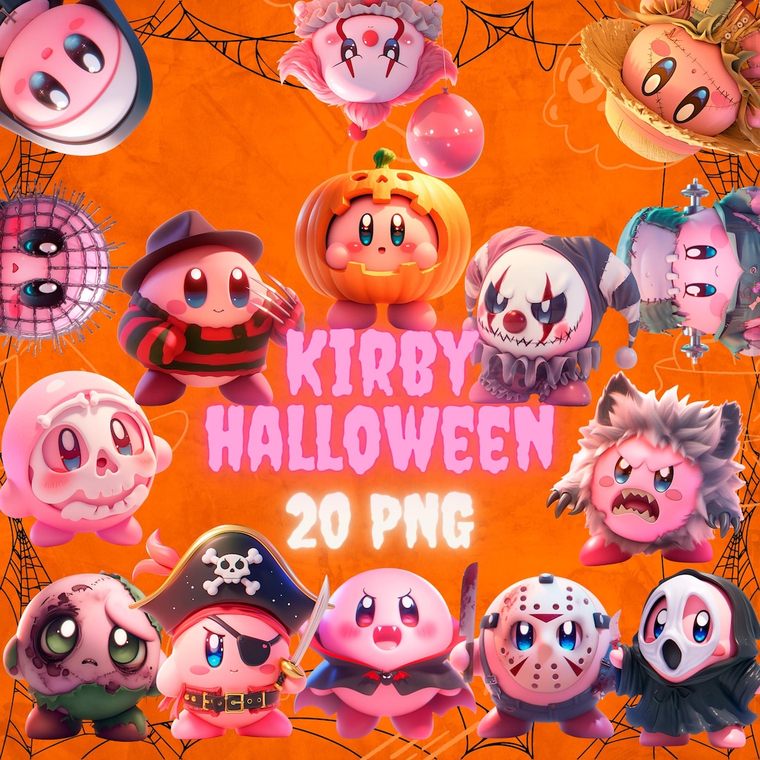 Kirby Halloween PNG Bundle: Horror Movie Characters (digital Download ...