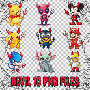 10 Devil PNG | Digital Clipart | Halloween Characters Mickey, Deadpool ...