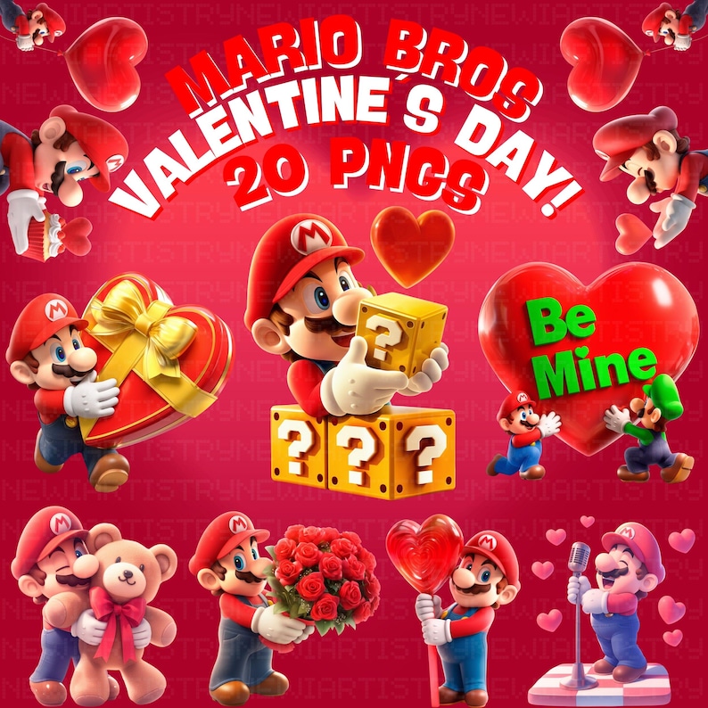 20 PNG Super Mario Bros Valentines Day Clipart | Love and Friendship ...