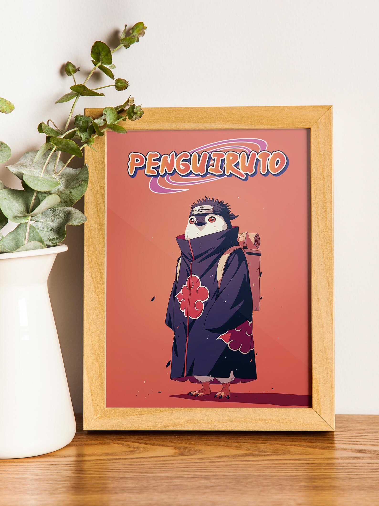 Penguin Akatsuki Digital Art Naruto , Wall Decor , Funny Animal Print ...