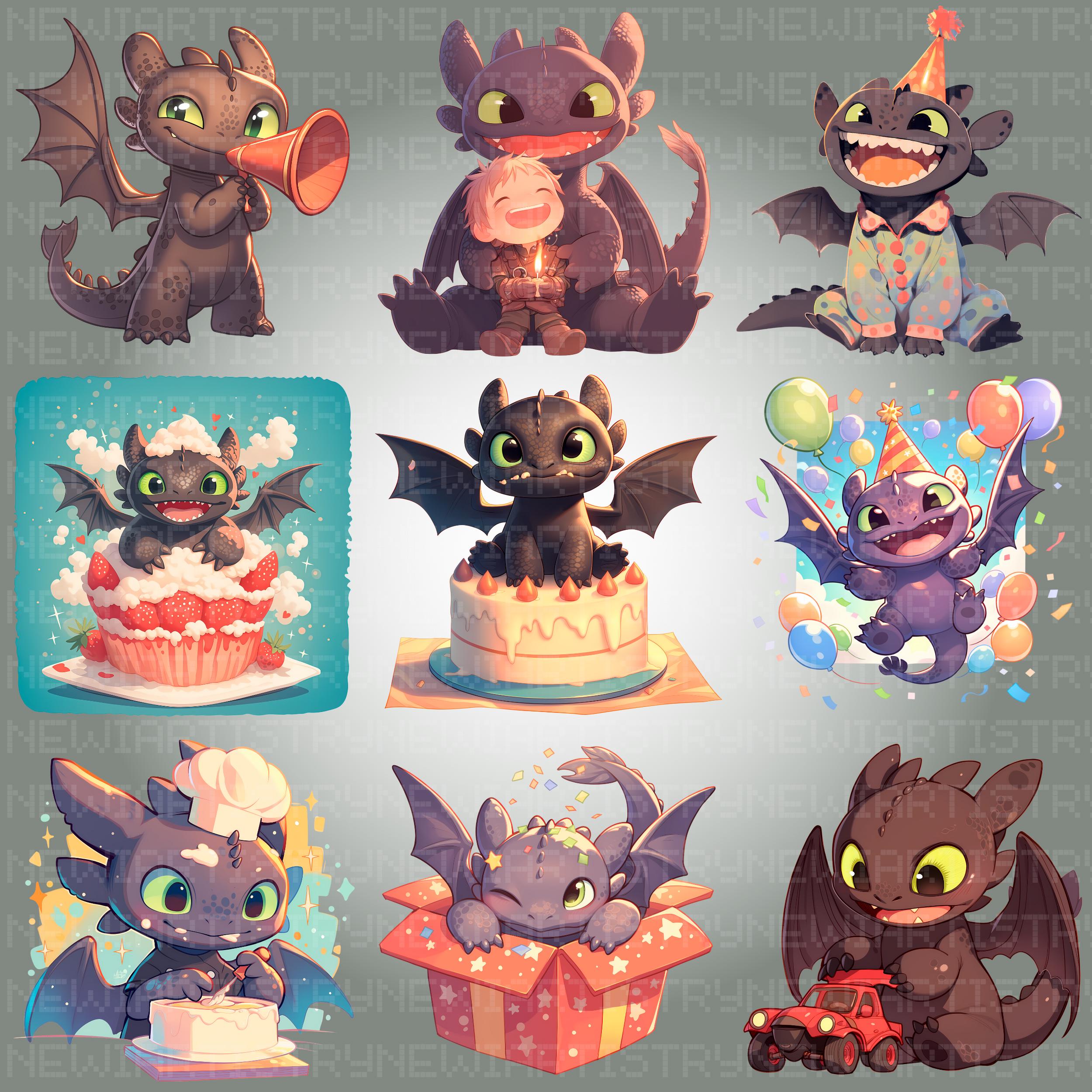 Toothless Birthday Clipart: How to Train Your Dragon PNG Designs ...