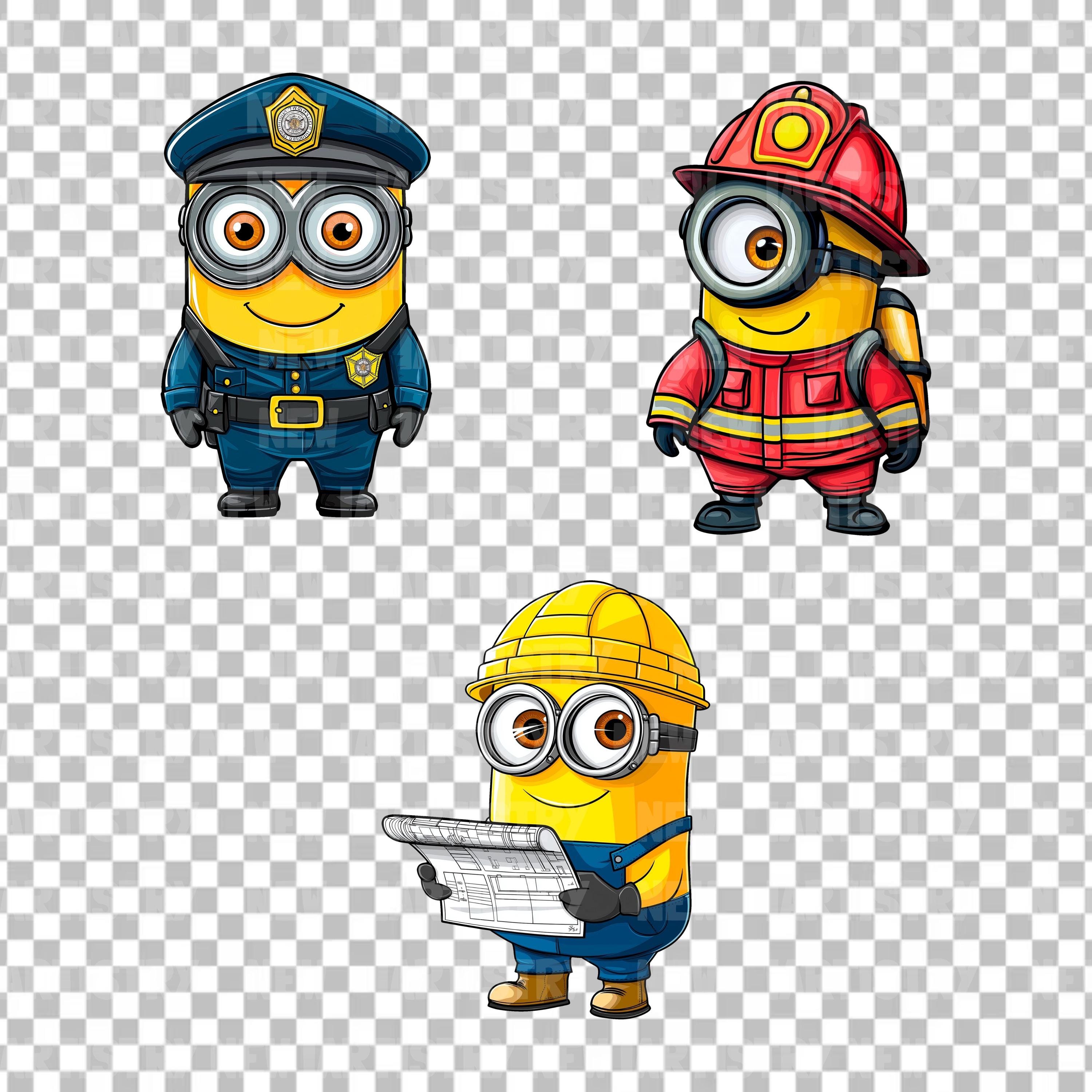 Minions in 10 Professions PNG | Minion Clipart for T-shirts, Mugs ...