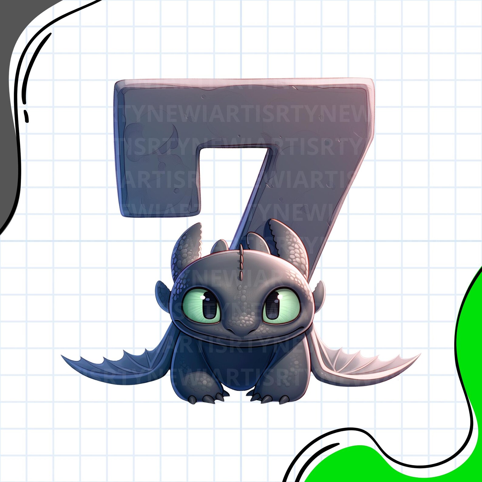 Toothless Numbers Pack | Toothless 0-9 PNG | Clipart for Kids Birthday ...