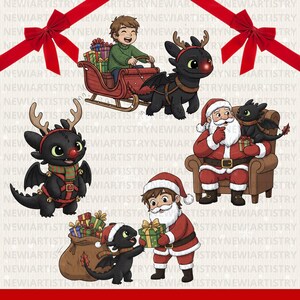 Toothless Christmas Clipart: How to Train Your Dragon PNG Designs ...