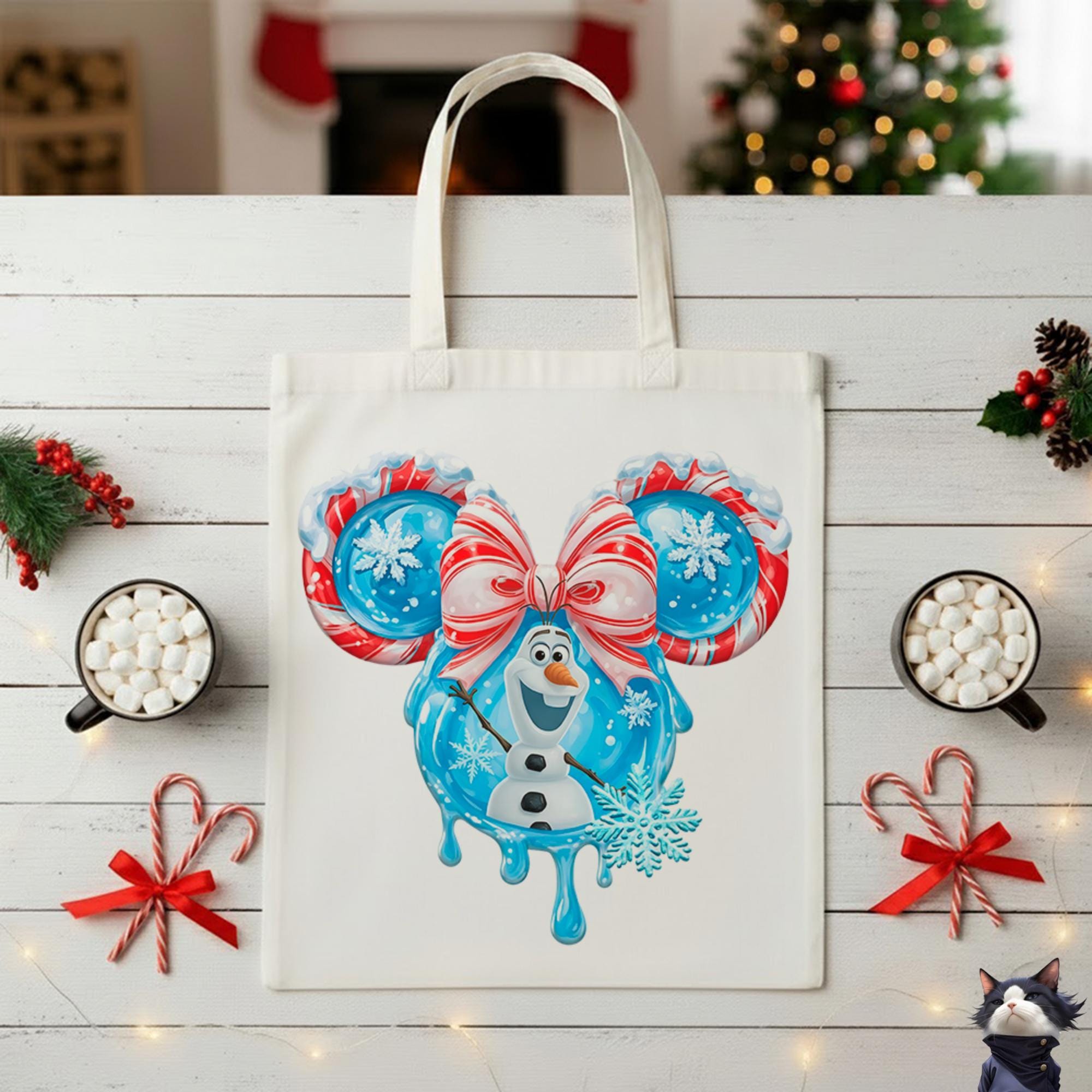 Olaf Christmas Clipart | Candy Cane Heart Design (PNG, Instant Download ...