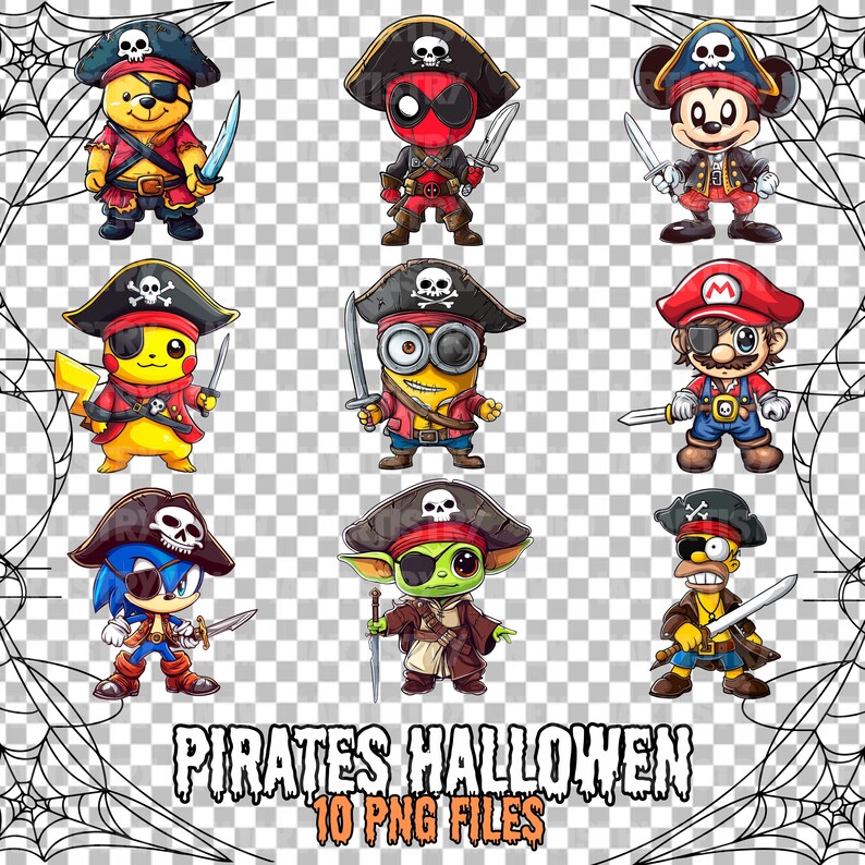 Pirate Character PNG Clipart | Mickey, Deadpool, Pikachu, and More ...