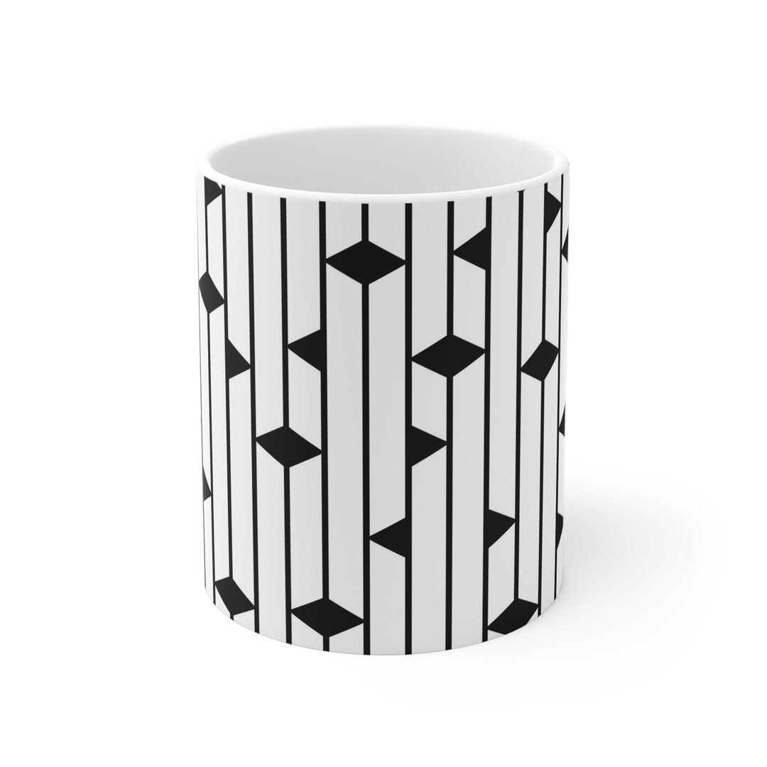 Art Deco 80s Style Vintage Retro Coffee Cup 11oz White Mug - Etsy